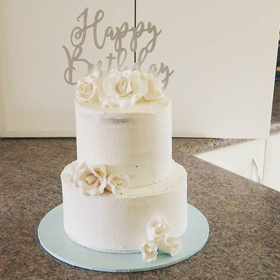 Elegant Two Tier Birthday Cake