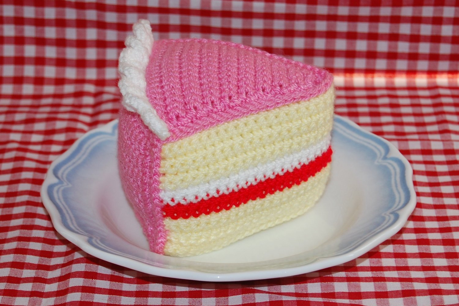 Crochet Birthday Cake Crochet Pattern For A Slice Of Birthday Cake Iced ...