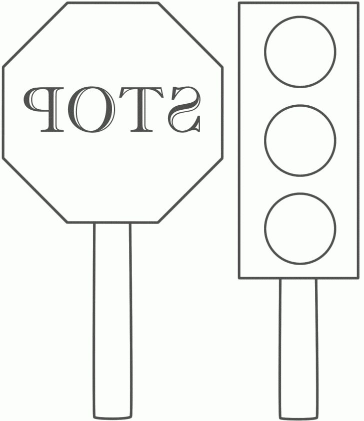 Stop Sign Coloring Page Stop Light Coloring Page Ra3m Traffic Lights ...